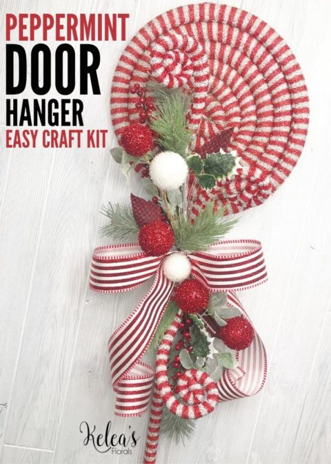 Make Your Own Peppermint Door Hanger - Kelea's Florals