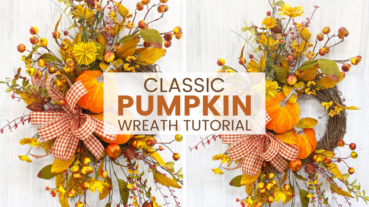 Make Your Own Classic Pumpkin Wreath for Fall - Kelea's Florals
