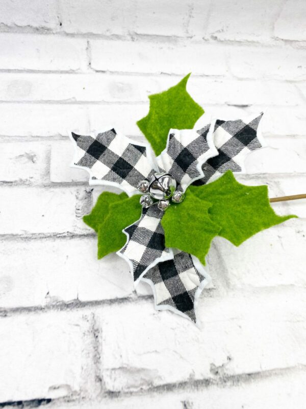 Black White Poinsettia Bell Pick - Kelea's Florals