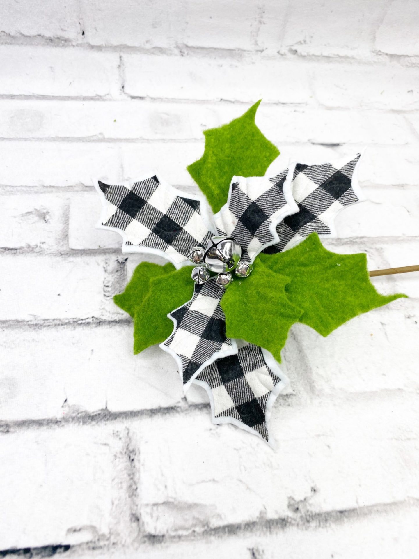 Black White Poinsettia Bell Pick - Kelea's Florals