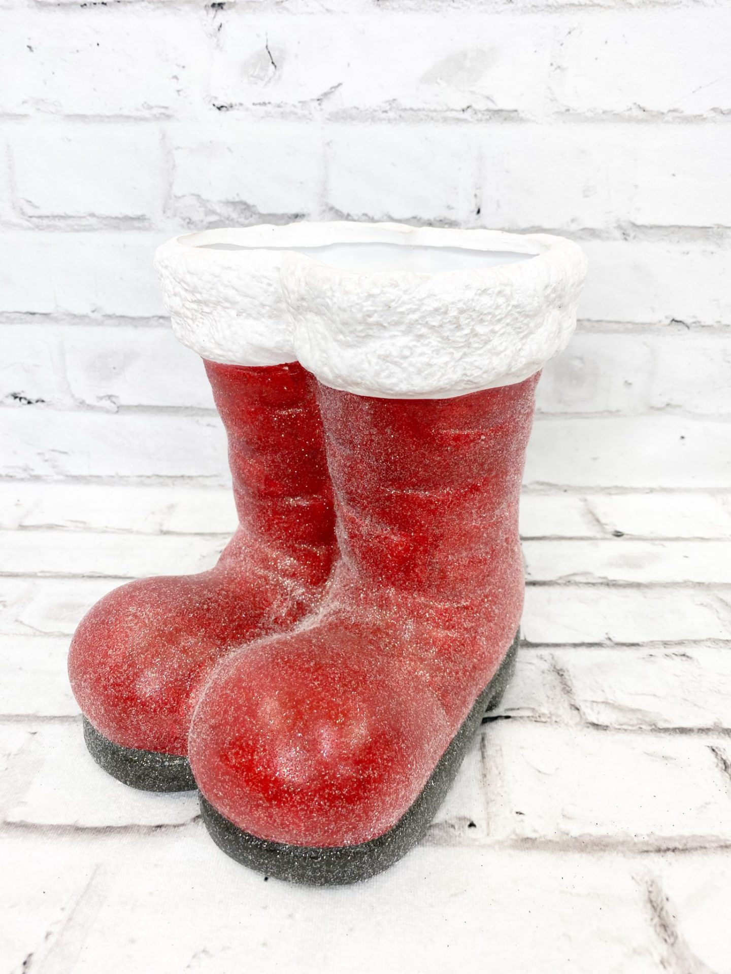 Red Santa Boots Container - Kelea's Florals