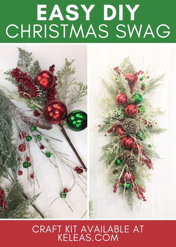 Easy DIY Christmas Swag for Your Front Door - Kelea's Florals