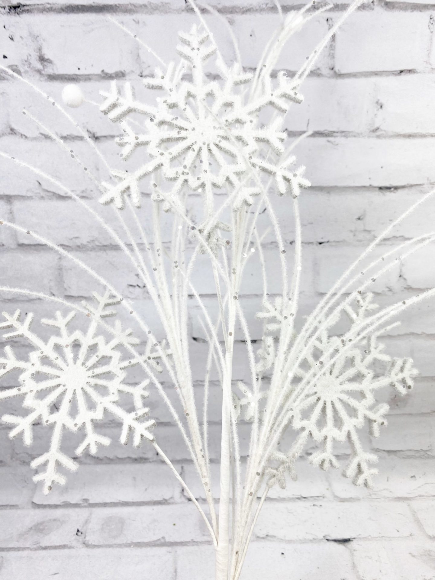 Flocked Snowflake Spray 28" - Kelea's Florals