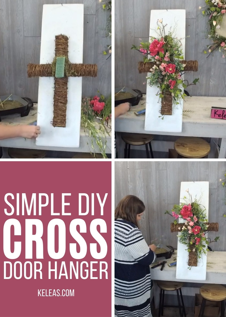 Simple DIY Floral Cross Wreath for Spring - Kelea's Florals