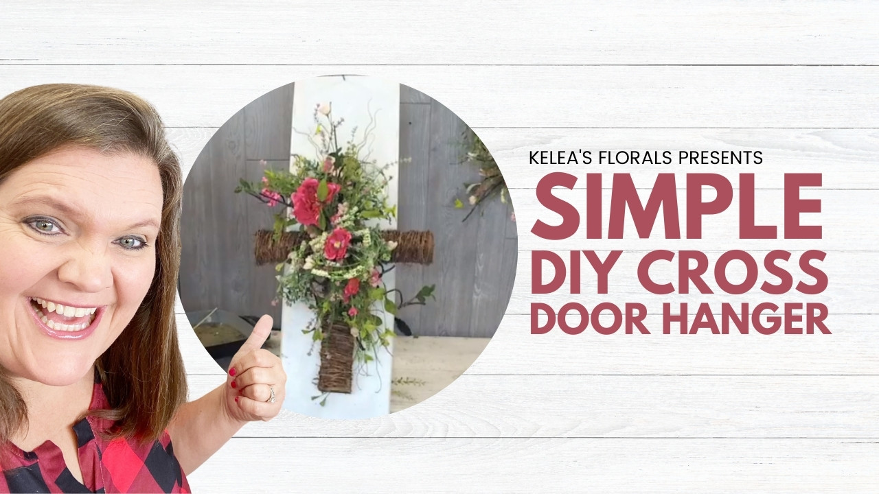 Simple DIY Floral Cross Wreath for Spring - Kelea's Florals