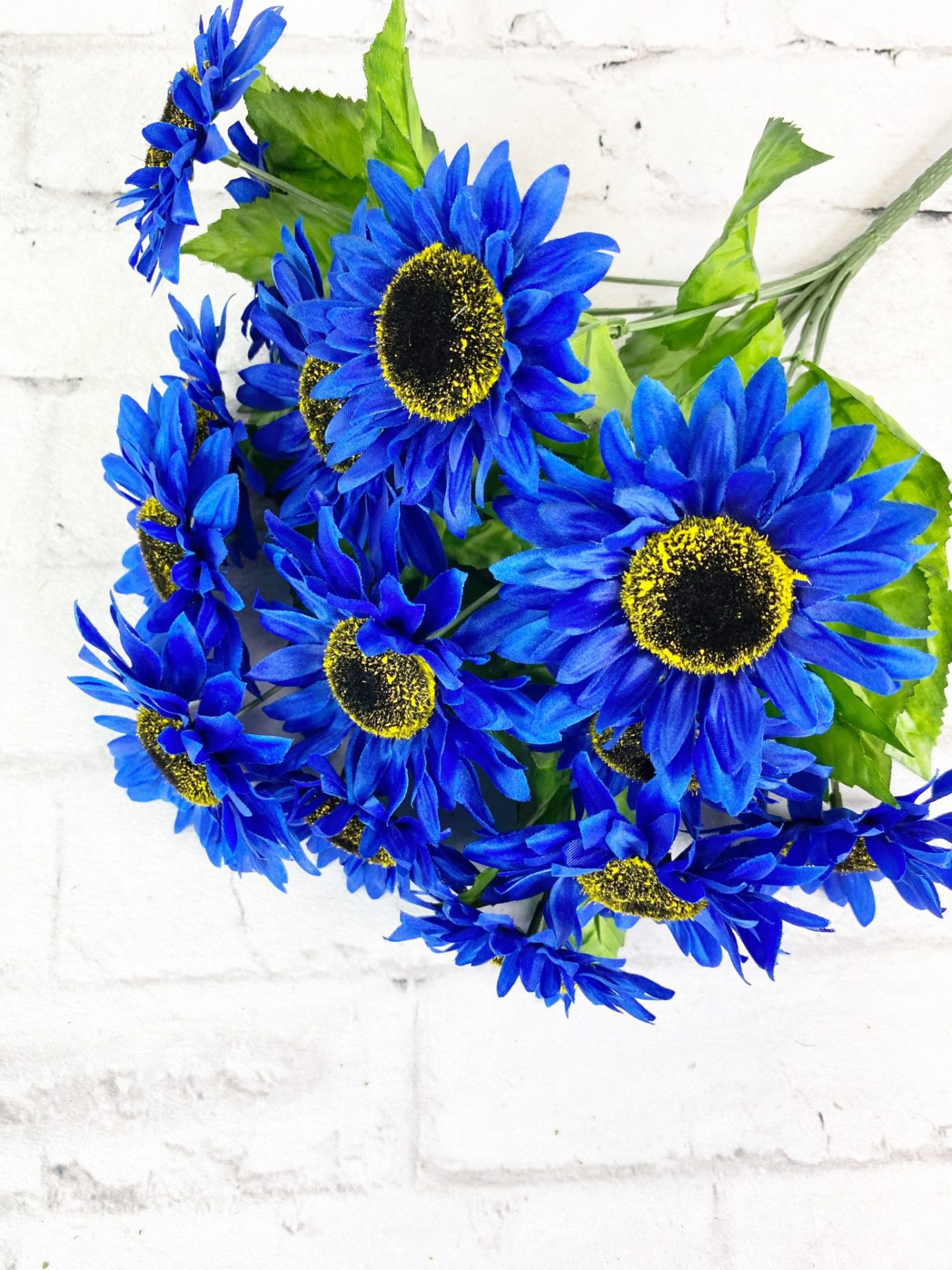 Royal Blue Satin Sunflower Bush - Kelea's Florals