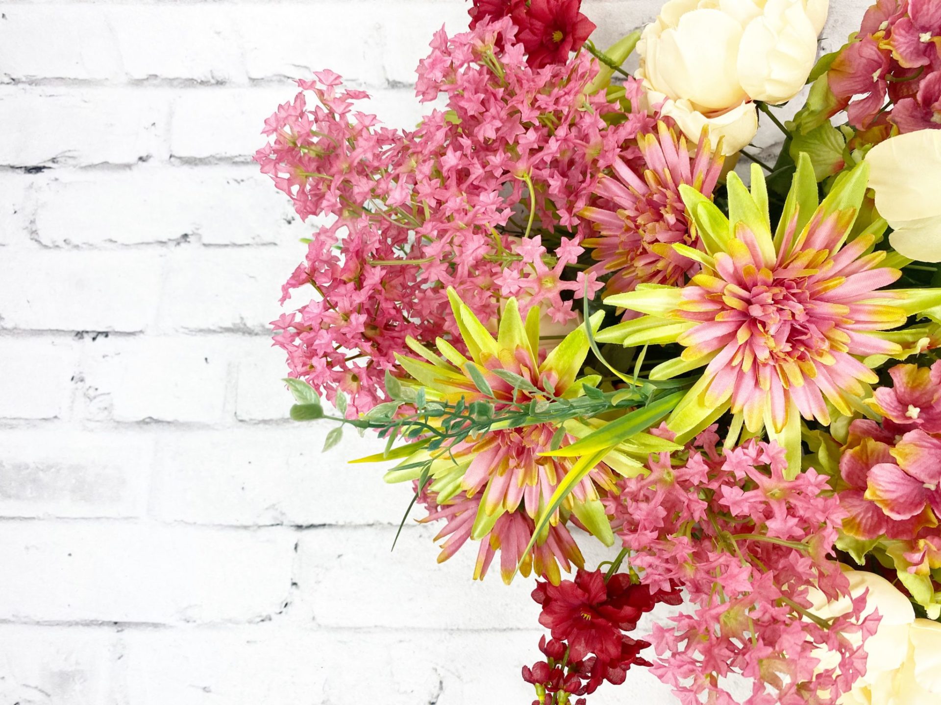 Mauve Green Peony Fuji Mum Lila Delphinium & Hydrangea Mixed Bush ...