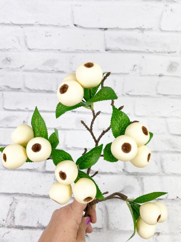 Large Cream Berry Stem - Kelea's Florals