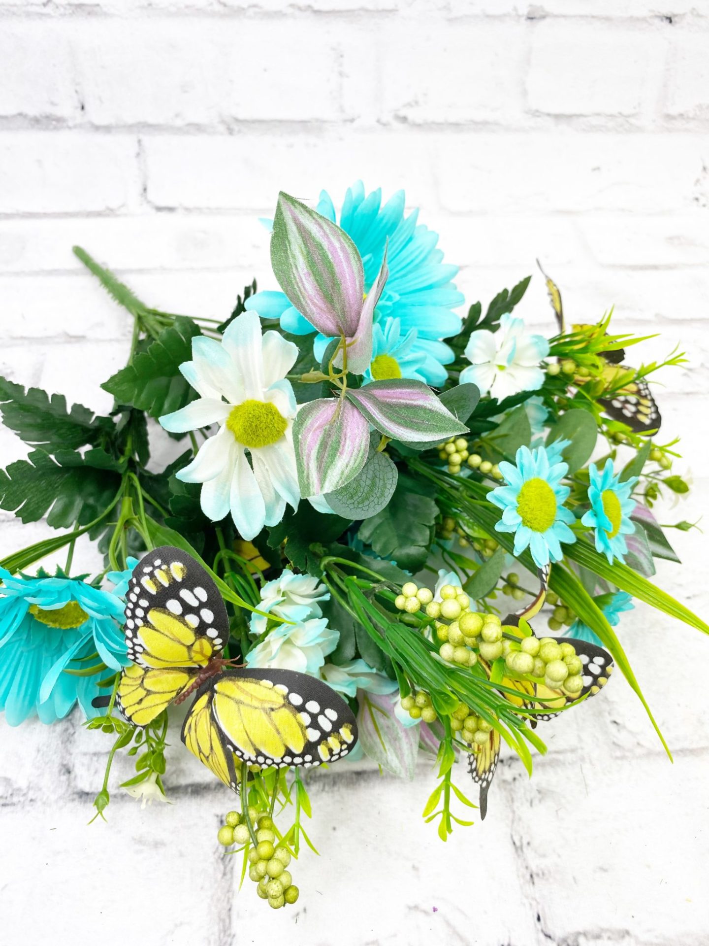 Teal Gerber Daisy Butterfly Bush - Kelea's Florals