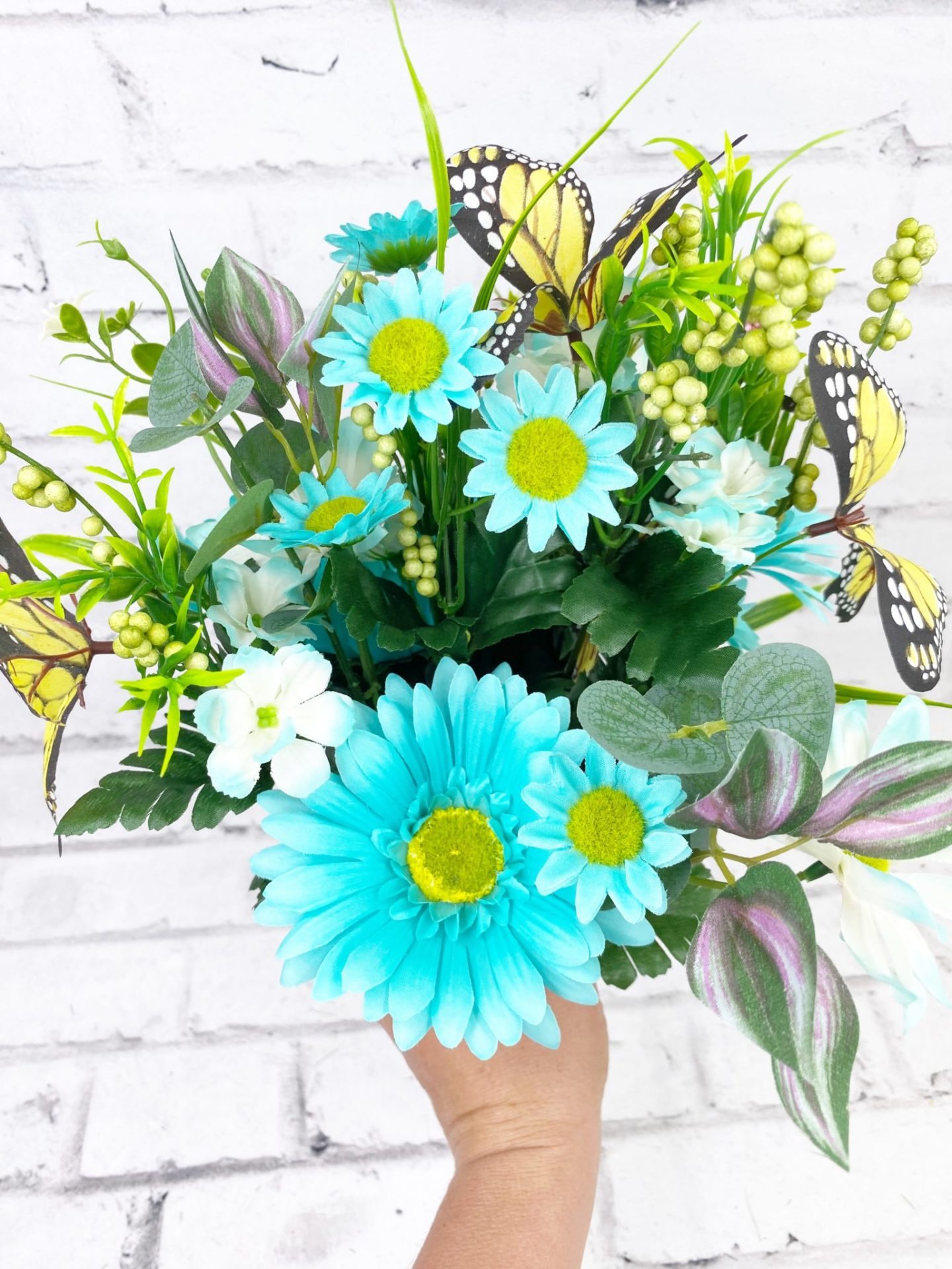 Teal Gerber Daisy Butterfly Bush - Kelea's Florals