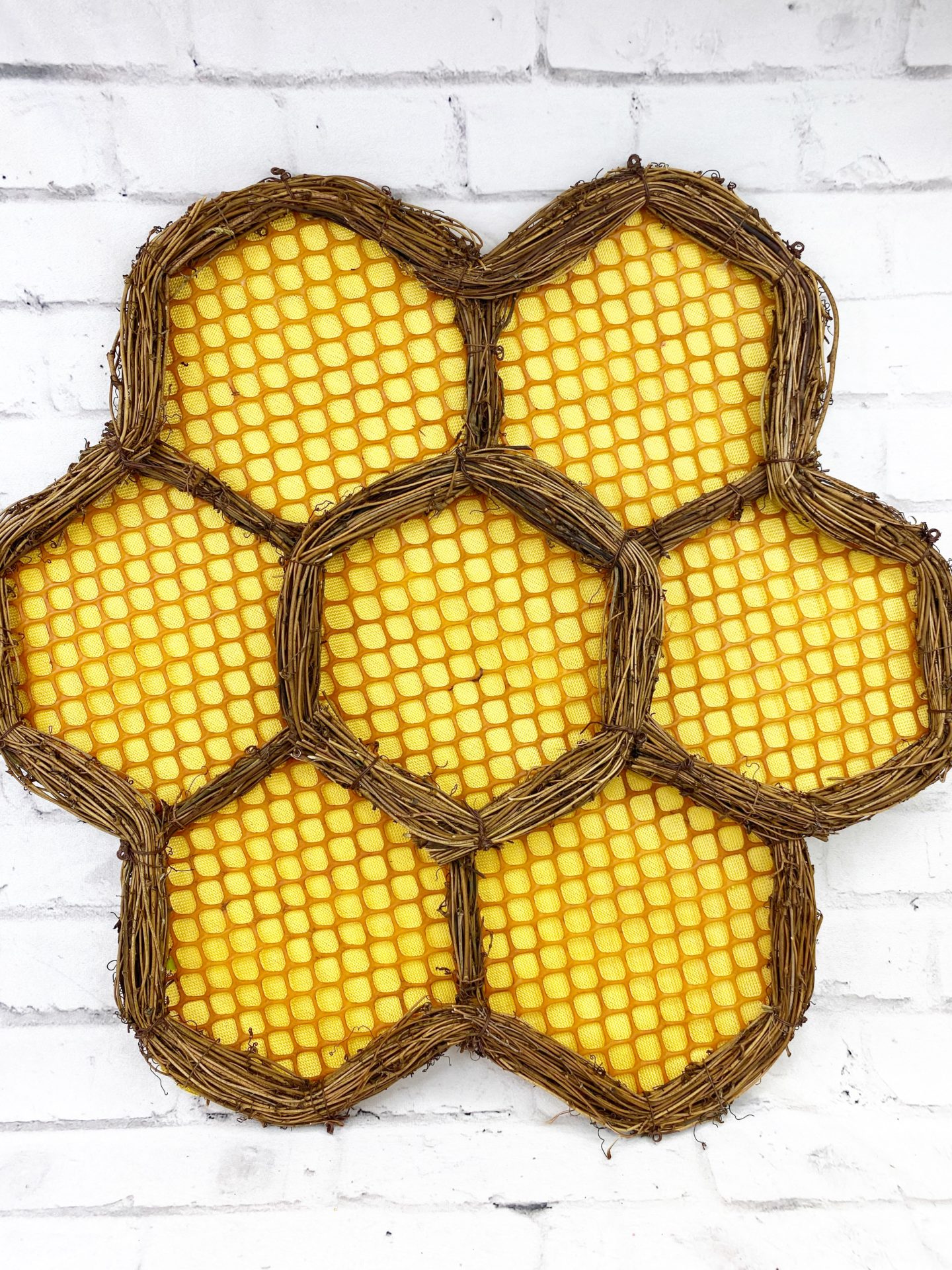 Yellow Honeycomb Round Base - Kelea's Florals