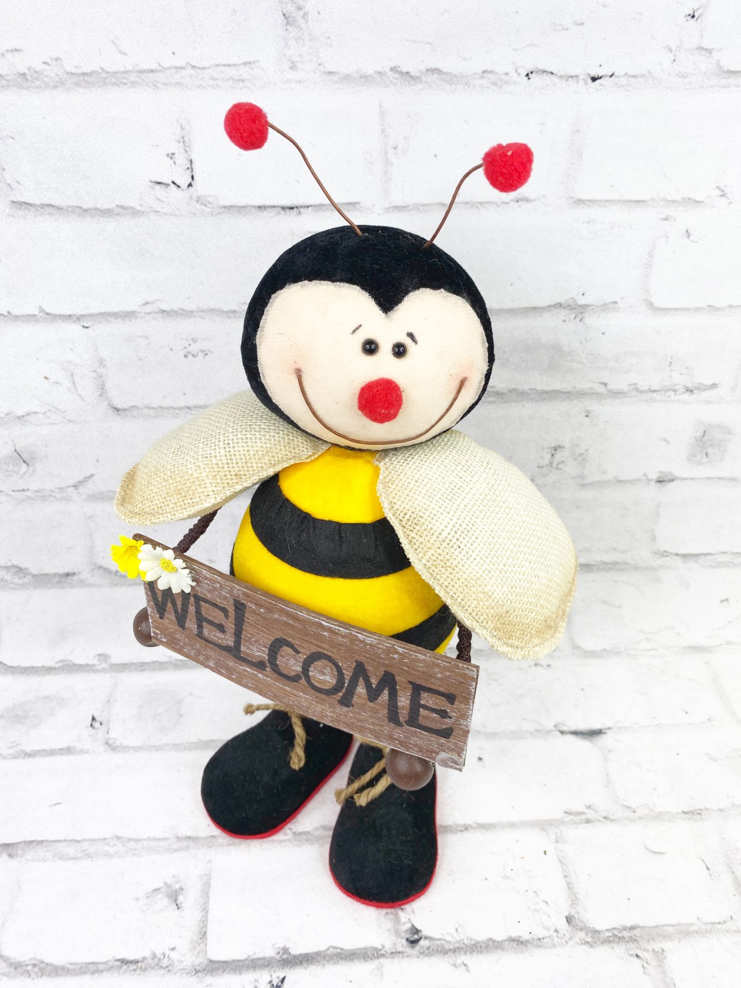 Yellow Standing Welcome Bee Sign - Kelea's Florals