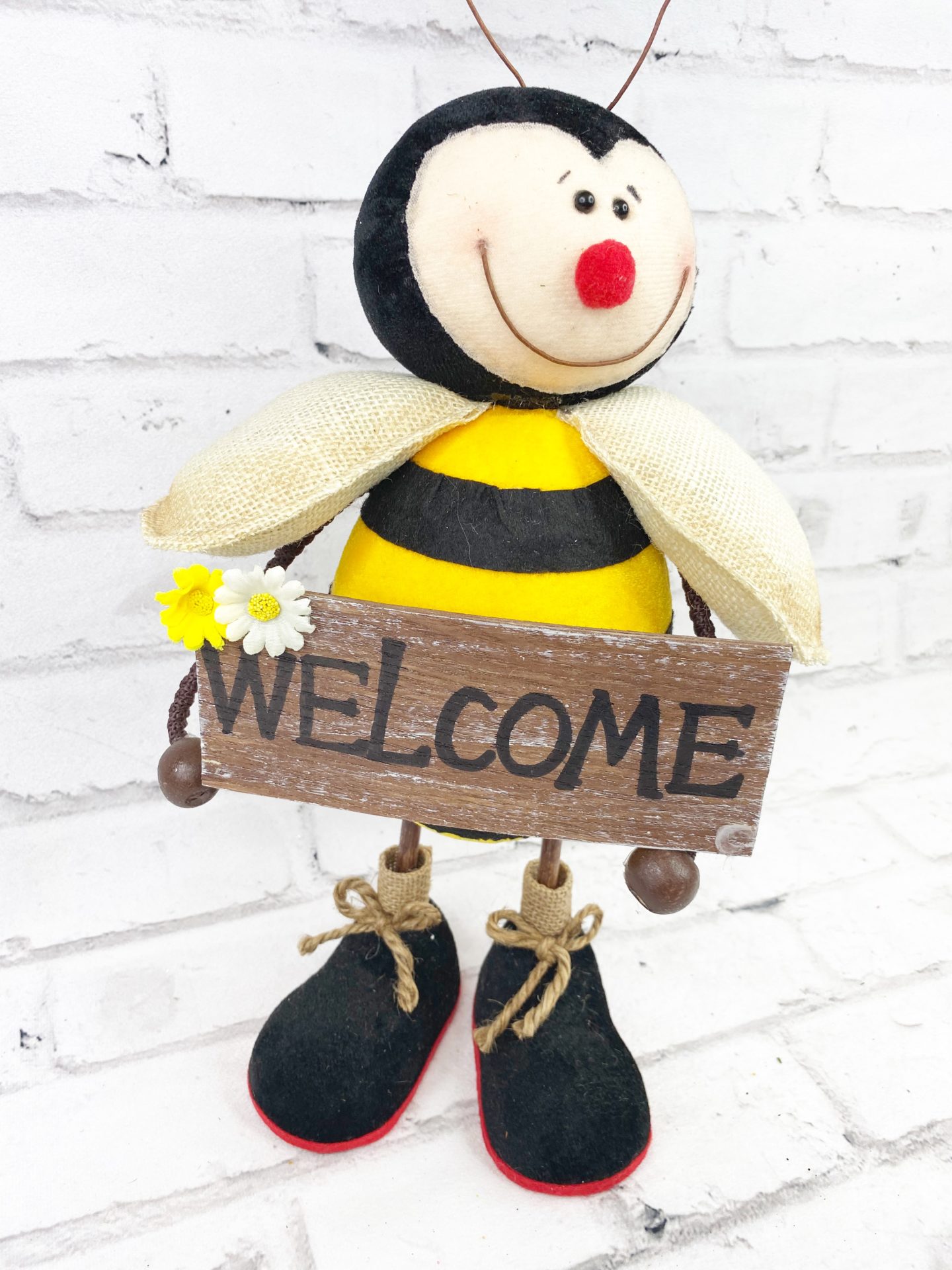 Yellow Standing Welcome Bee Sign - Kelea's Florals