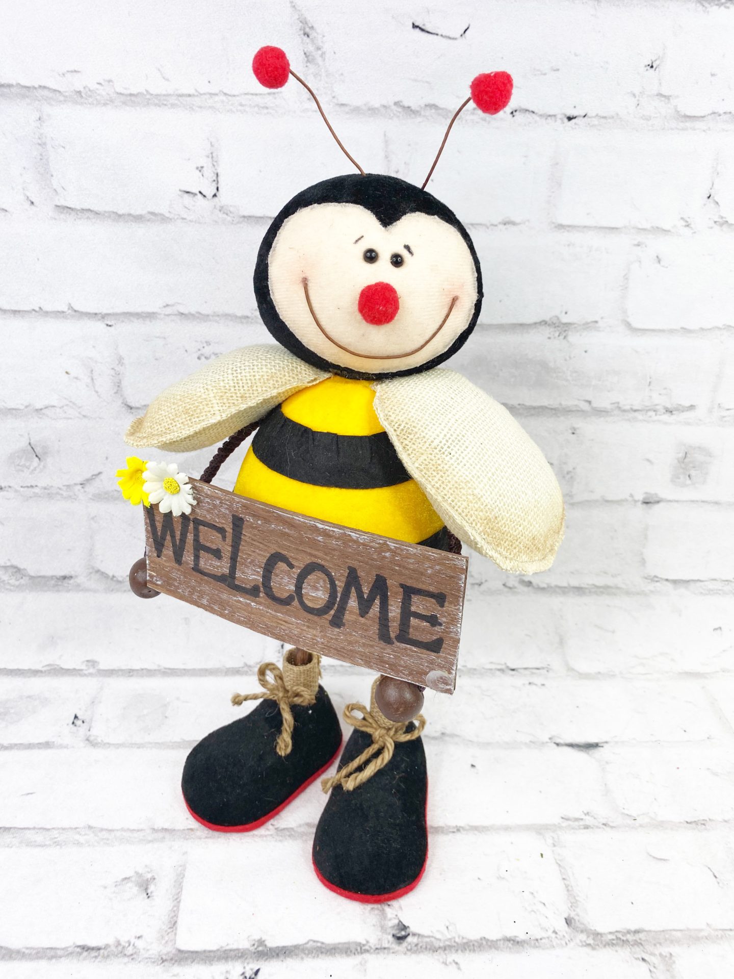 Yellow Standing Welcome Bee Sign - Kelea's Florals