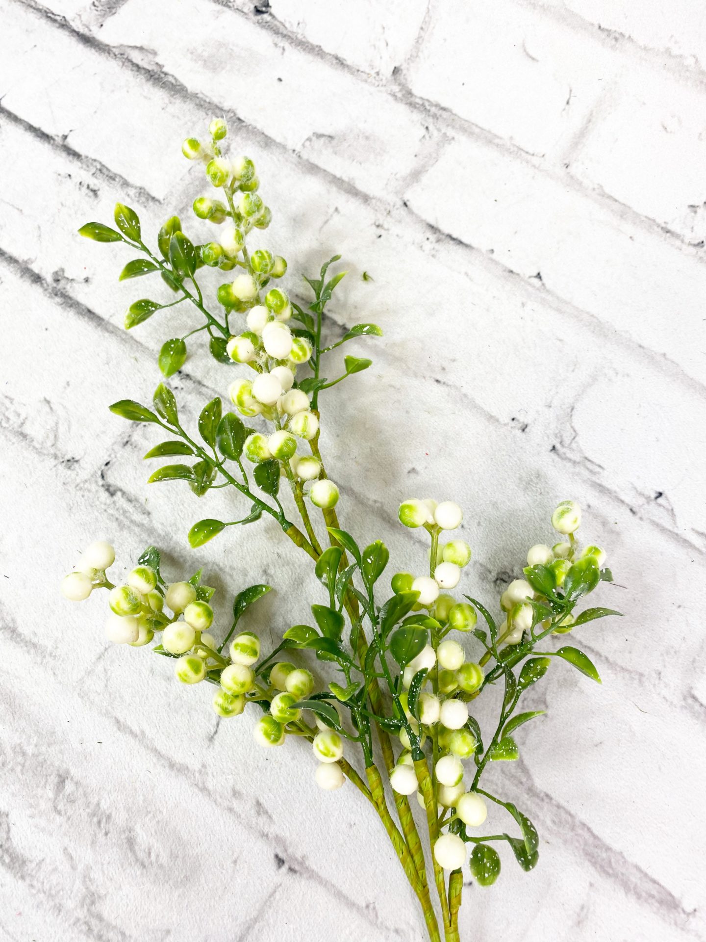 Green and Cream Berry Stem - Kelea's Florals