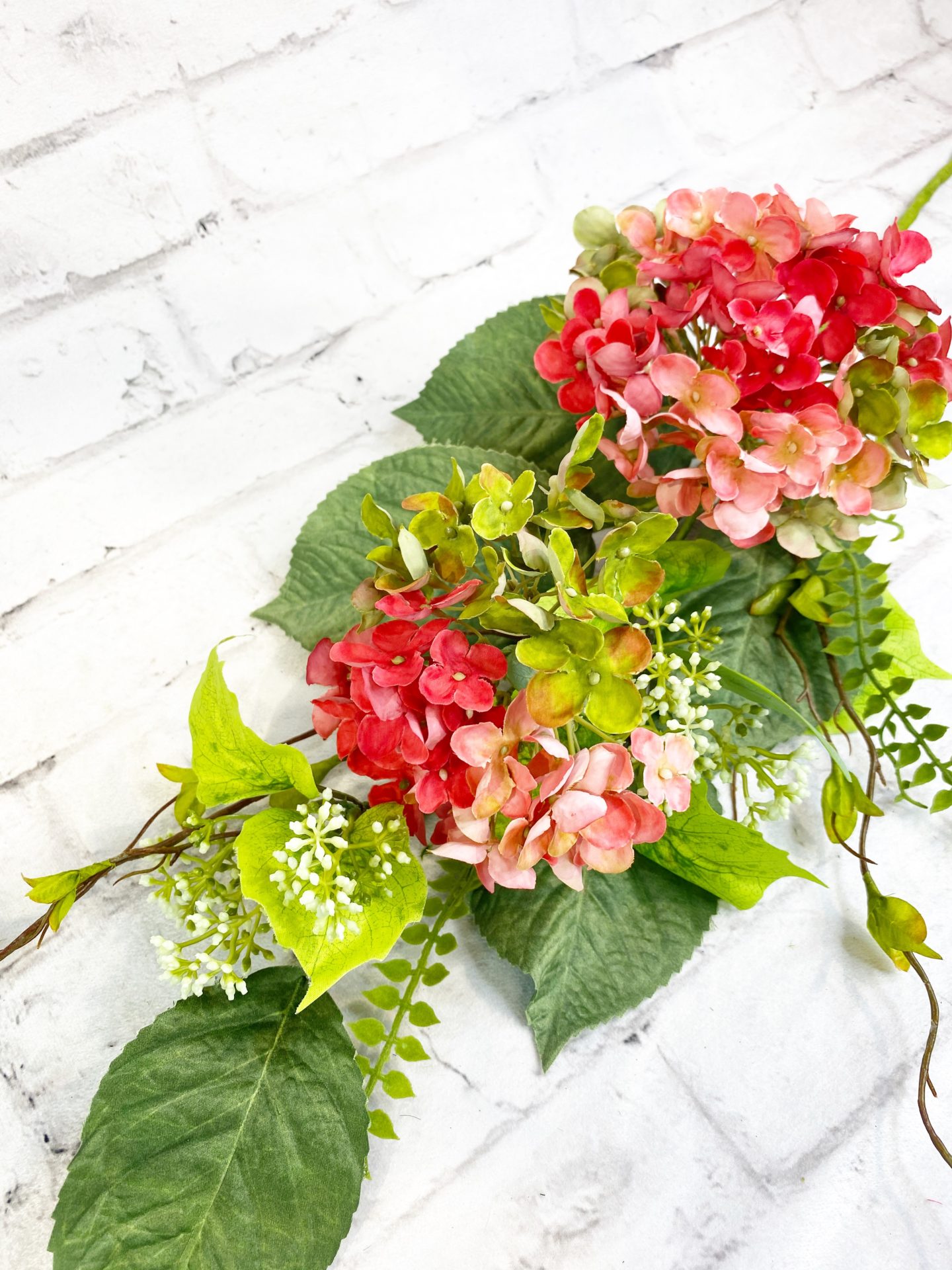 Hydrangea Spray Fuchsia, Pink & Green - Kelea's Florals