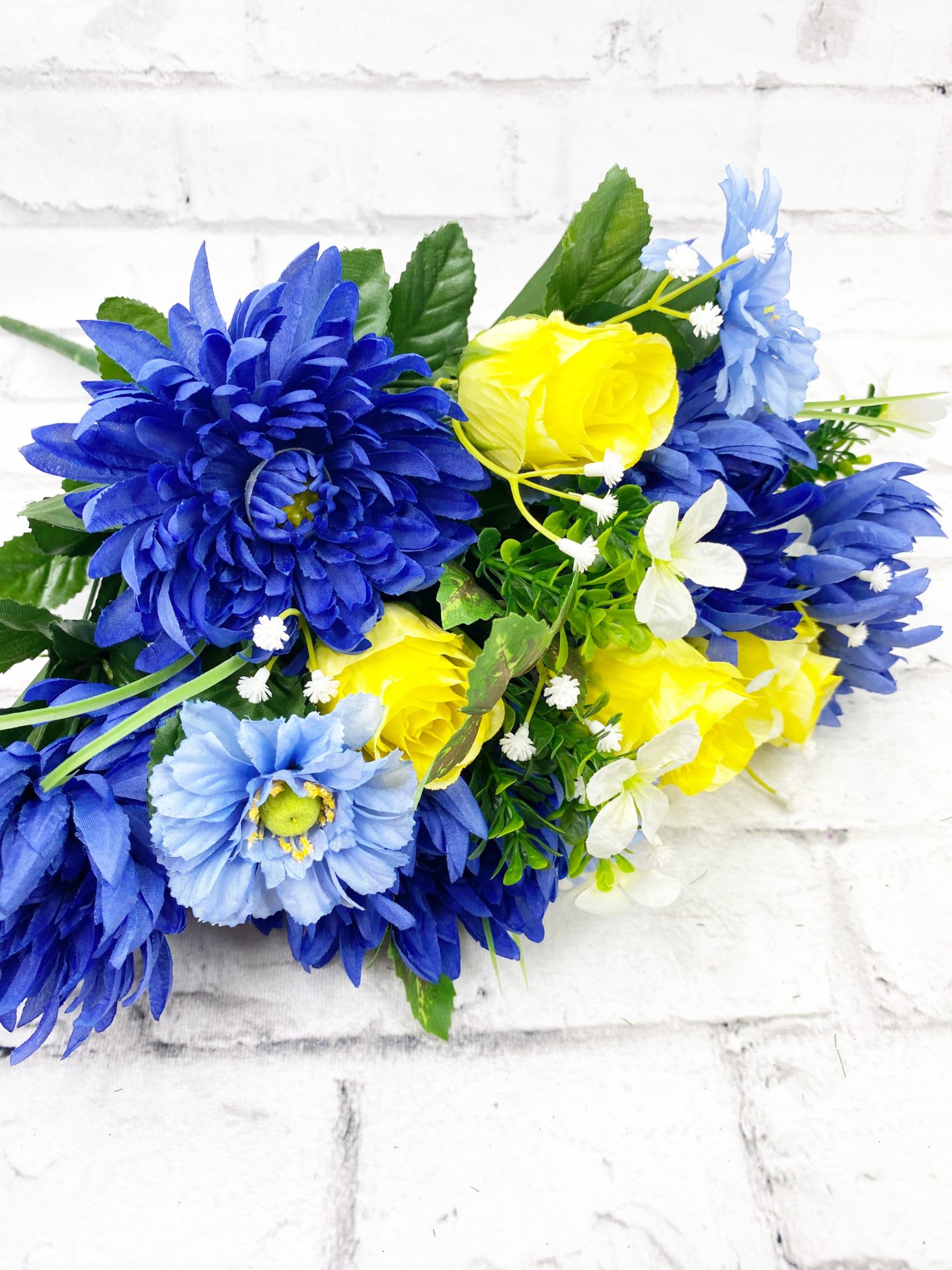 Blue Yellow Rose Mum Bush - Kelea's Florals