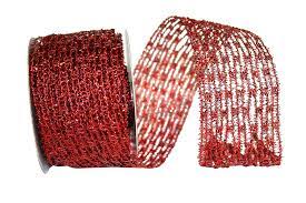 4" Red Metallic Flex Net Stretch Wired Ribbon on a 10 Yard Roll - Kelea ...