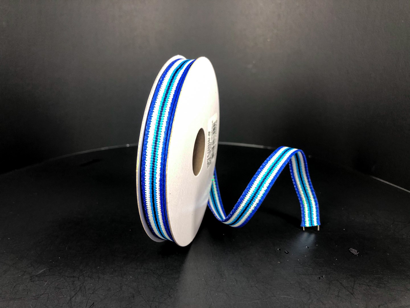 3/8" Wired Blue Iridescent Stripe Ribbon on a 10 Yard Roll - Kelea's ...