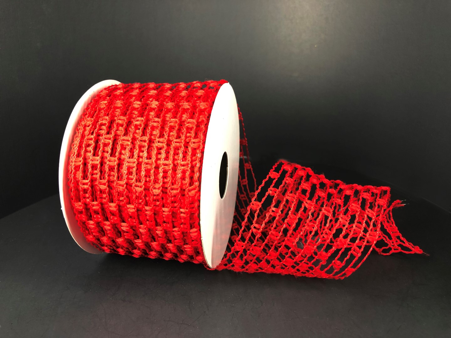 2.5" Red Expandable Faux Jute Ribbon on a 10 Yard Roll - Kelea's Florals