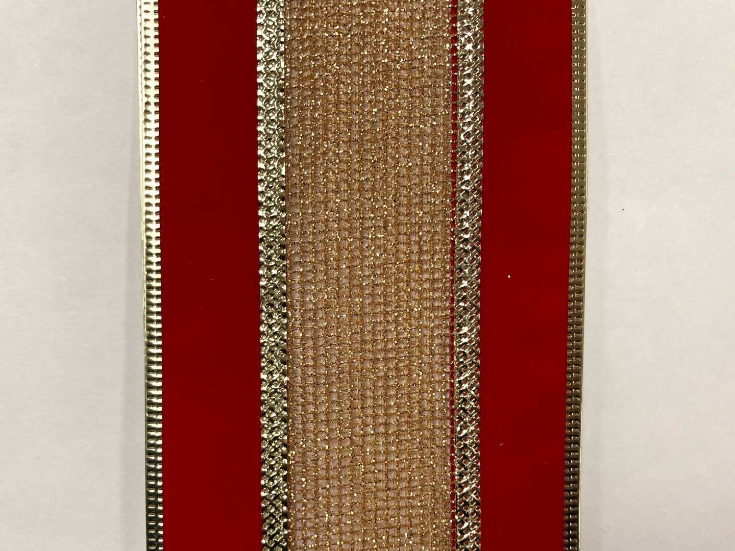 4" Red Velvet with Gold Net Center Ribbon on a 10 Yard Roll - Kelea's ...