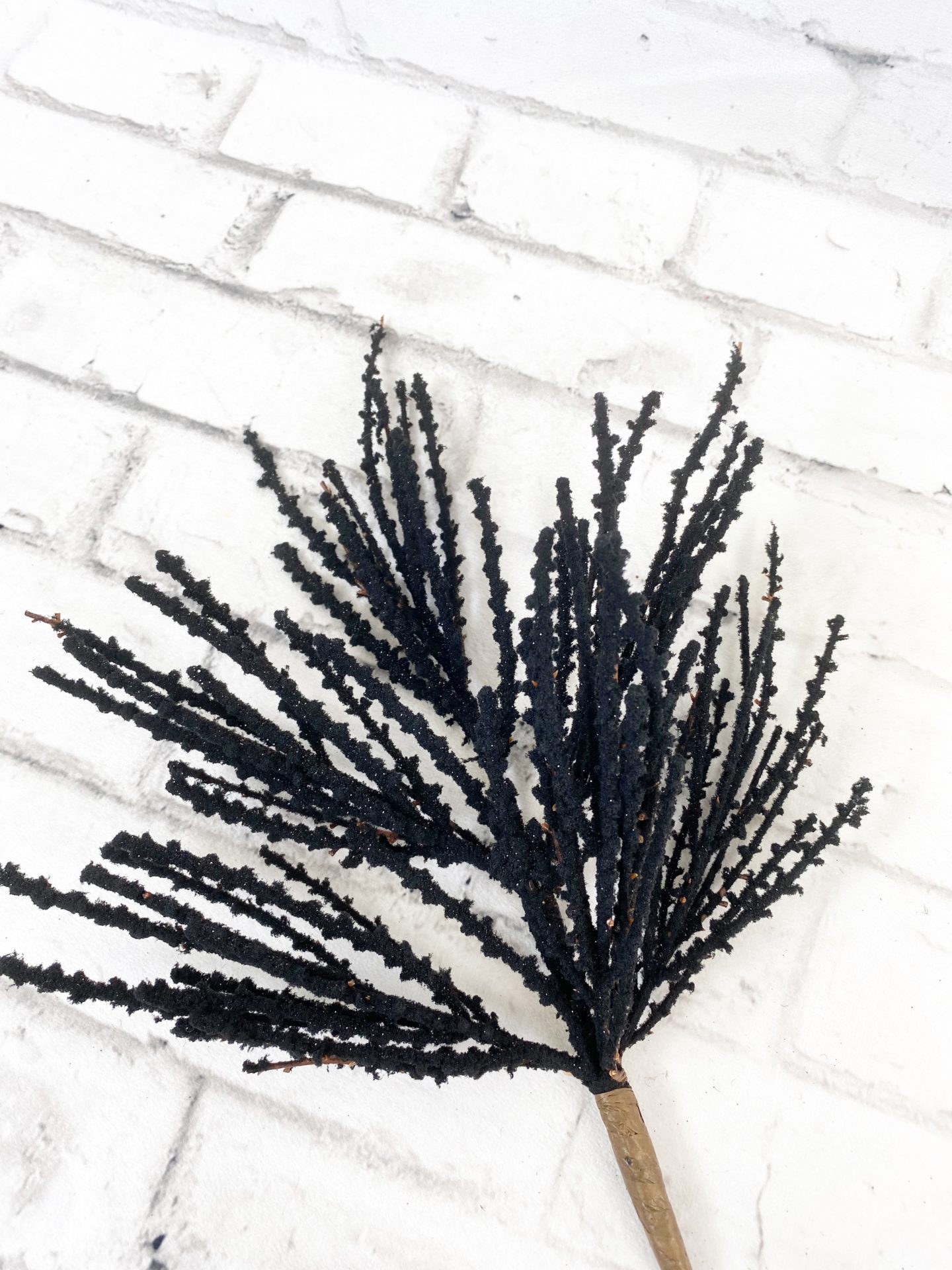 Black Flocked Pine Pick - Kelea's Florals