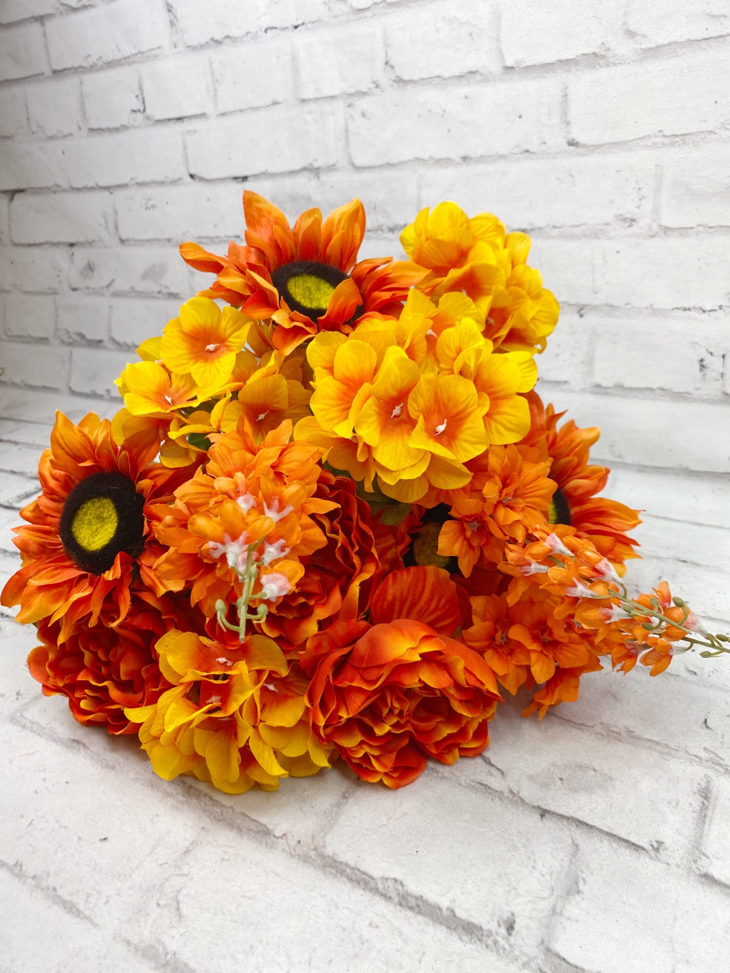 Orange Hydrangea Sunflower - Kelea's Florals