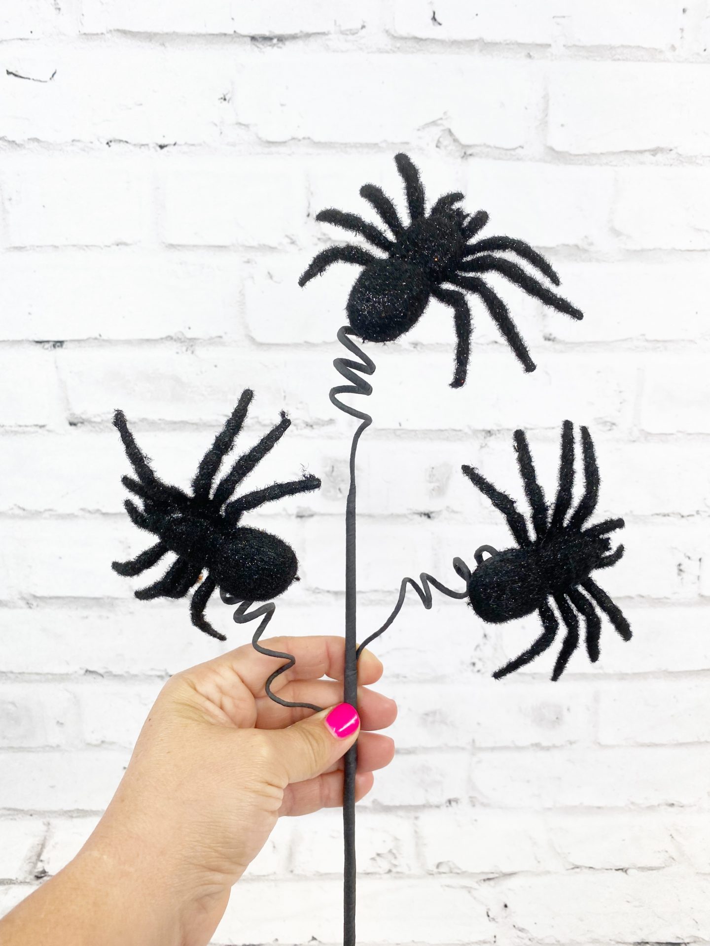 Black Flocked Spider Pick - Kelea's Florals