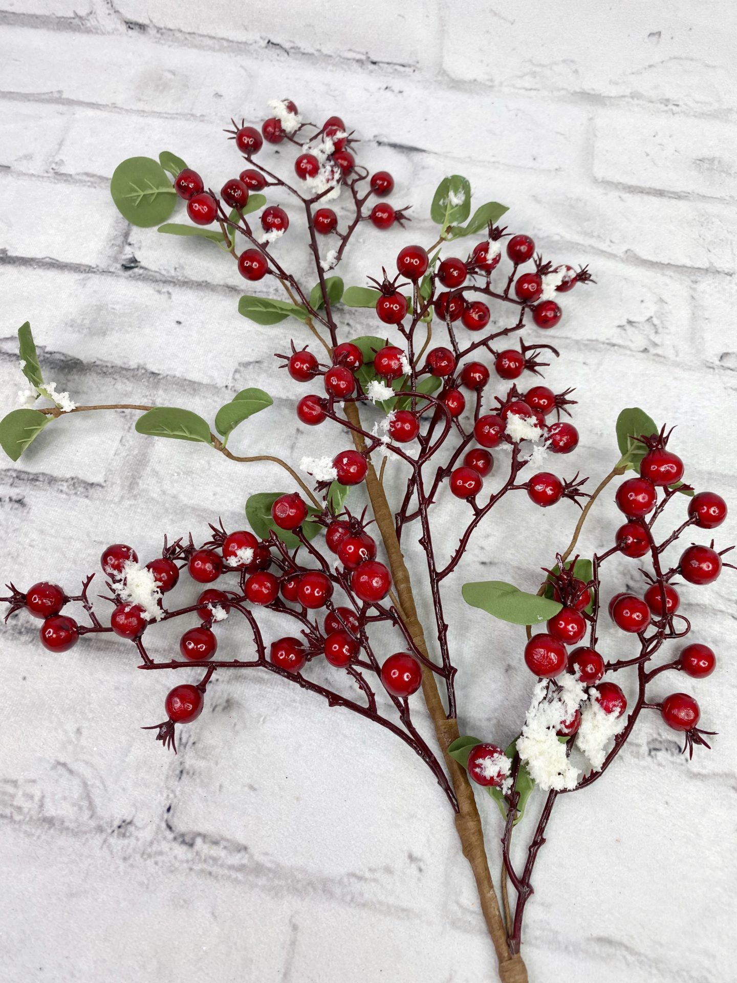 Red Berry with Leaves Stem - Kelea's Florals