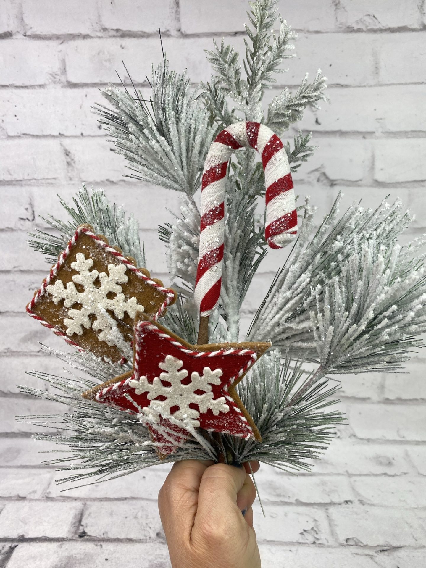 Snow Pine and Candy Cane Stem - Kelea's Florals