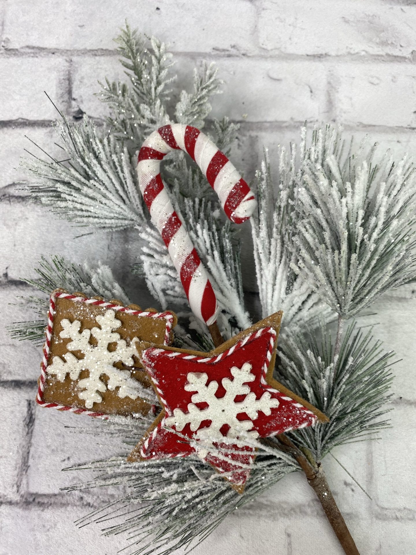 Snow Pine and Candy Cane Stem - Kelea's Florals