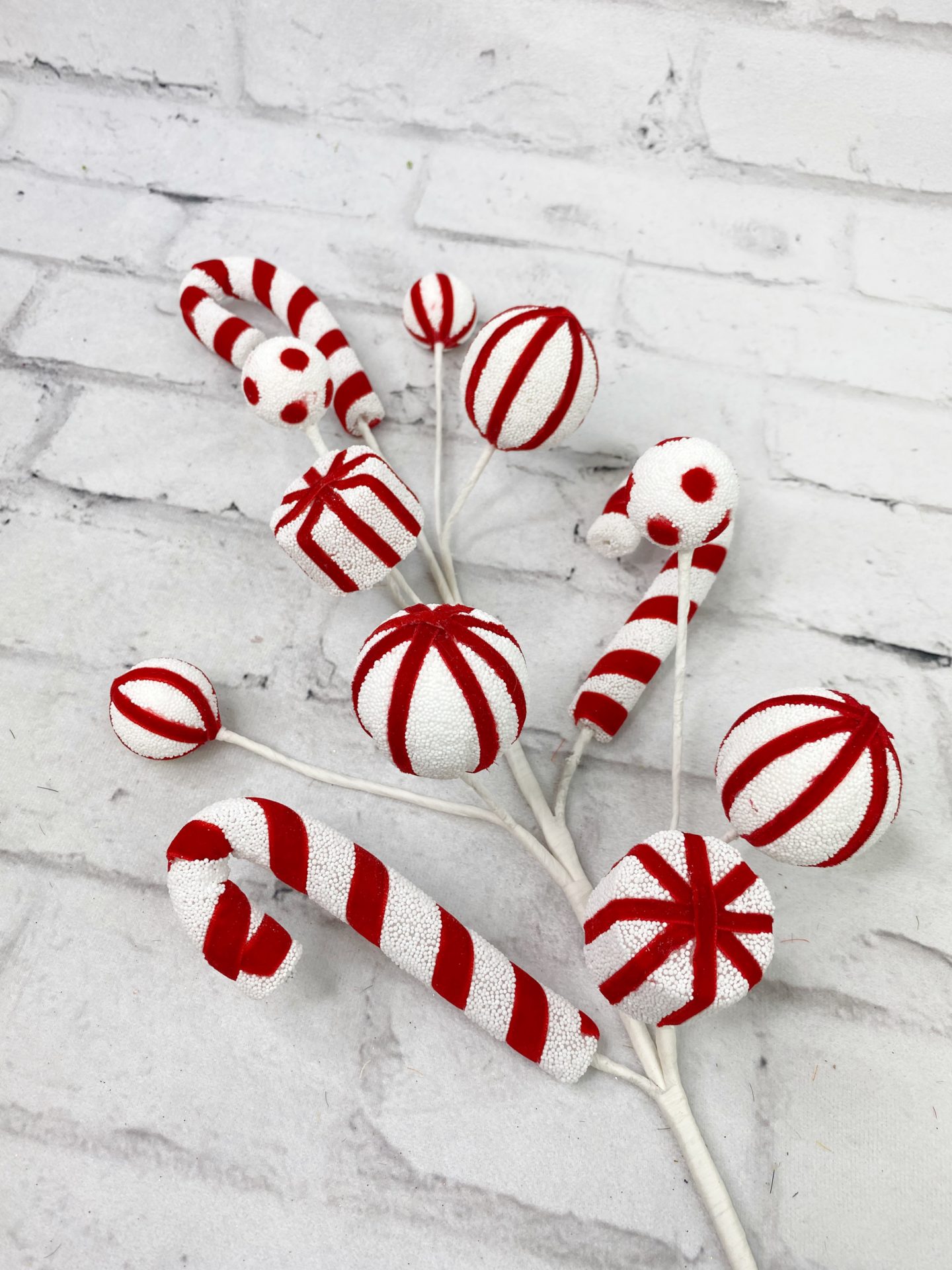 Ball Candy and Candy Cane Stem - Kelea's Florals