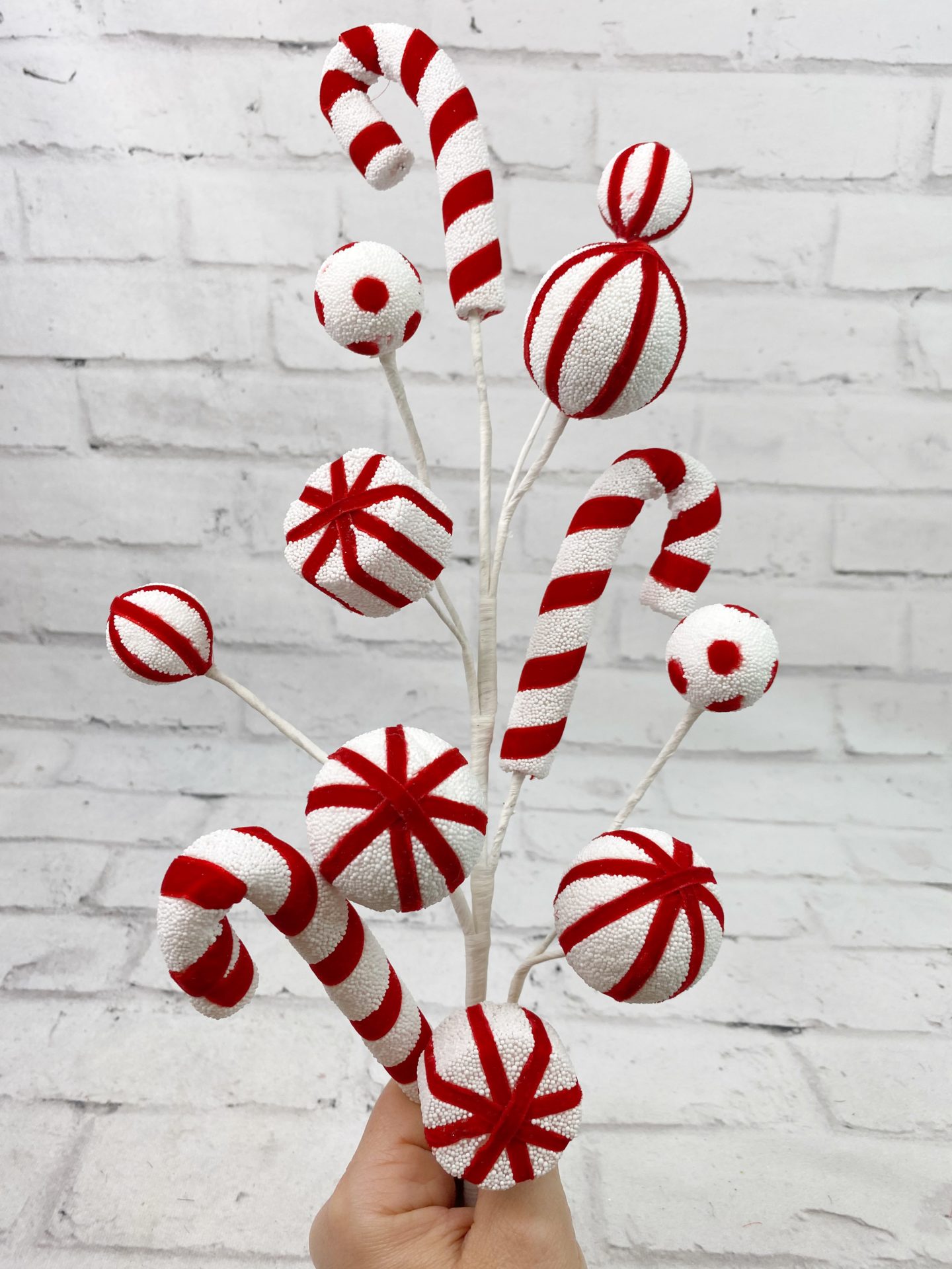 Ball Candy and Candy Cane Stem - Kelea's Florals