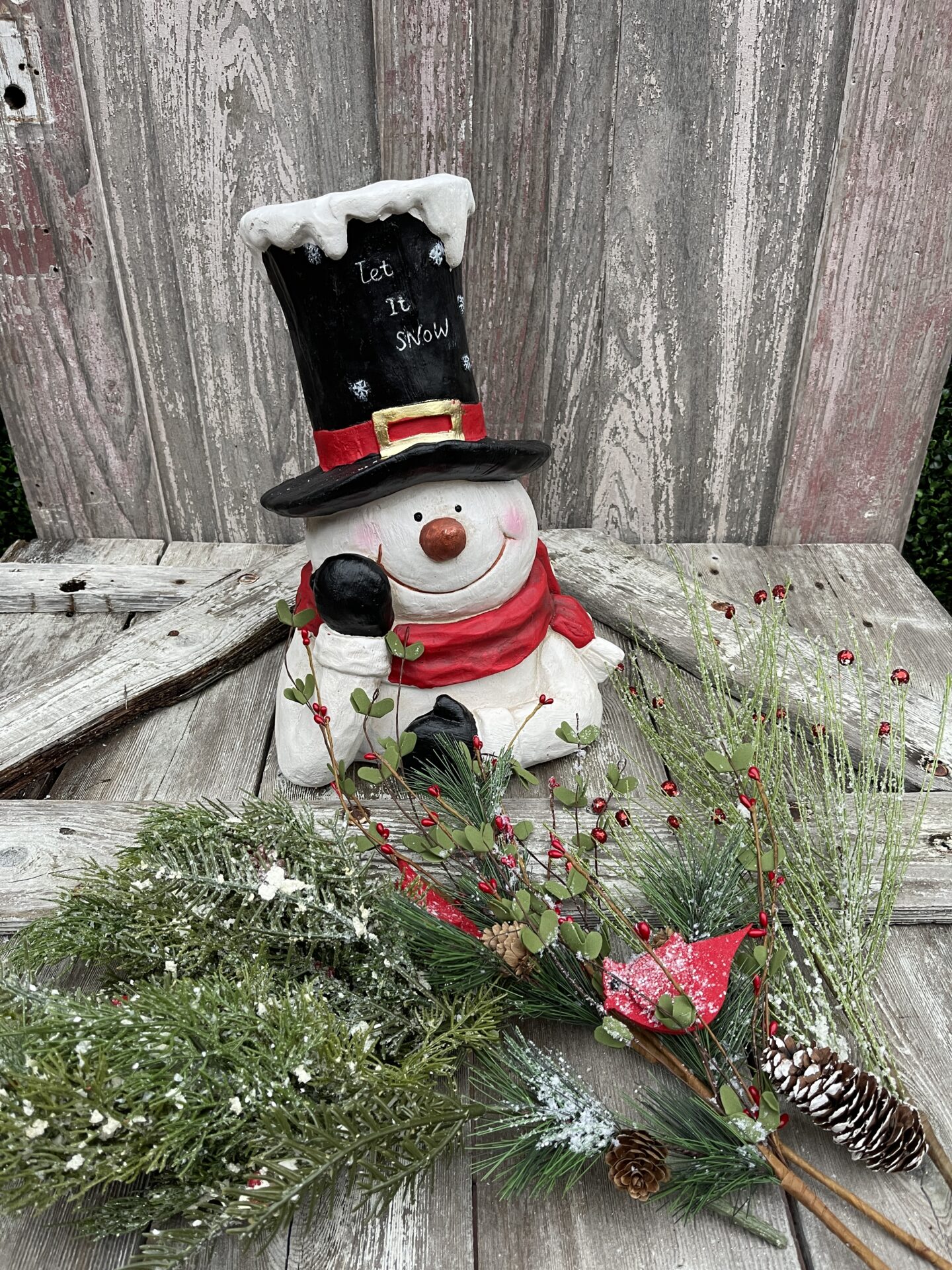 Christmas Snowman Head Centerpiece Kit - Kelea's Florals