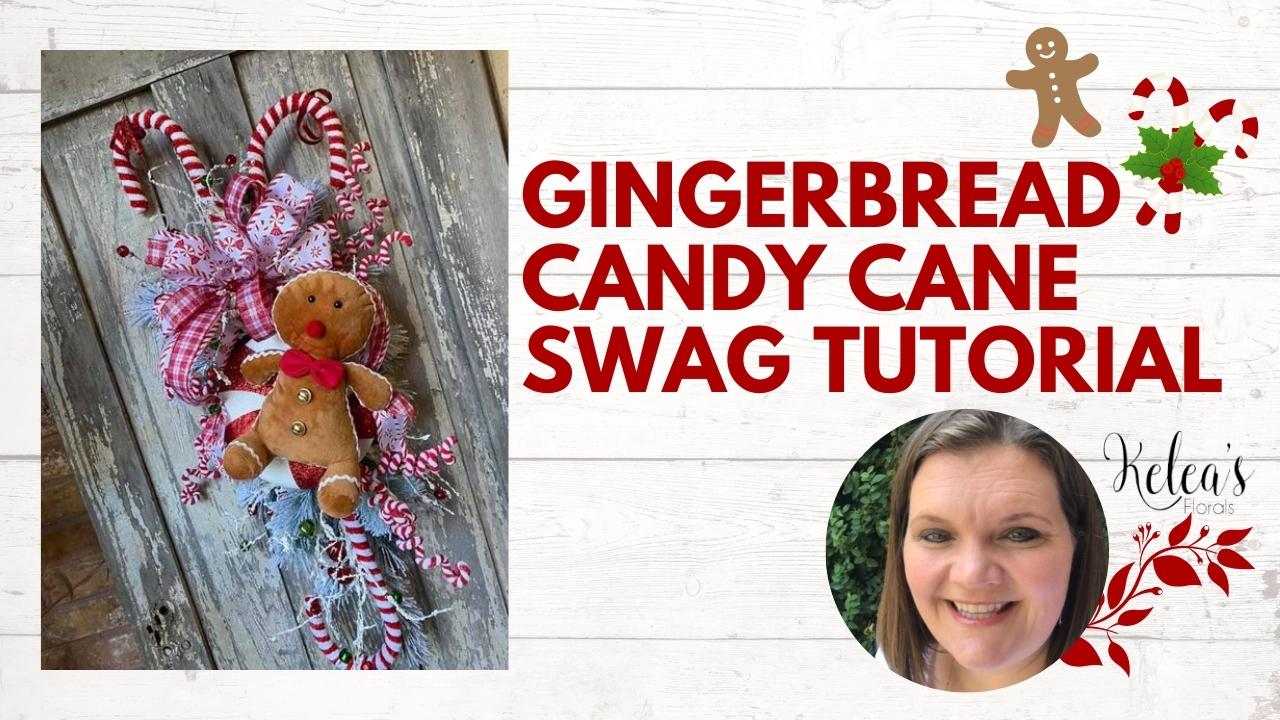 Gingerbread Candy Cane Swag - Kelea's Florals
