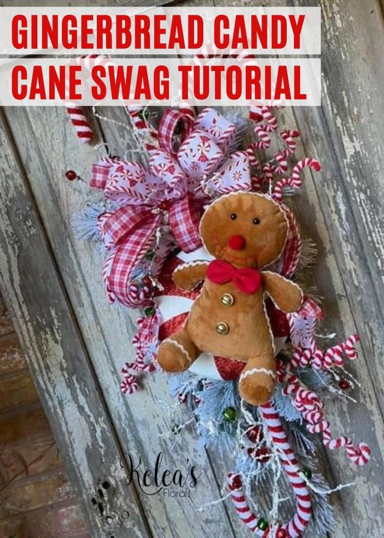Gingerbread Candy Cane Swag - Kelea's Florals