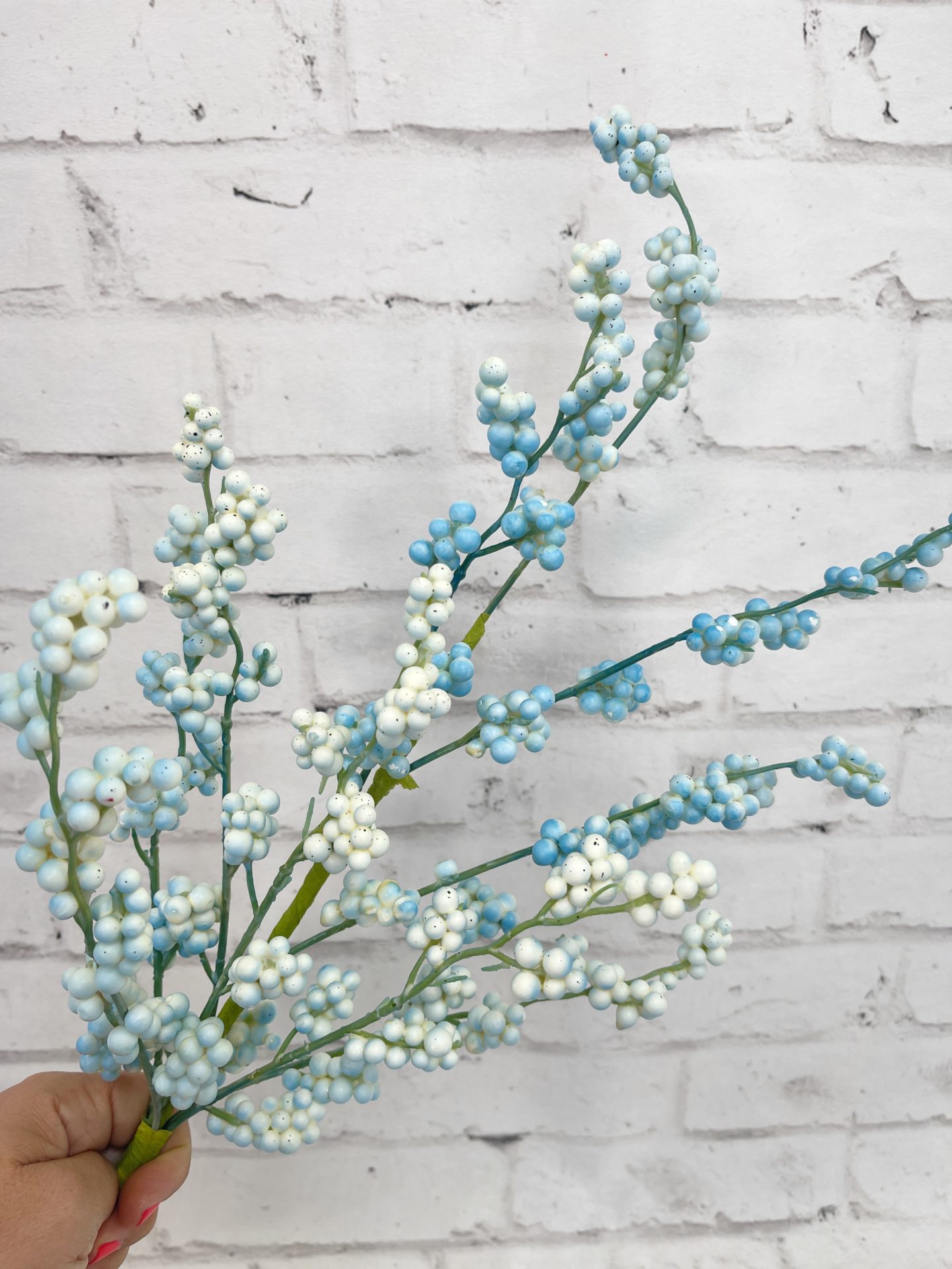 Light Blue and White Berry Stem - Kelea's Florals