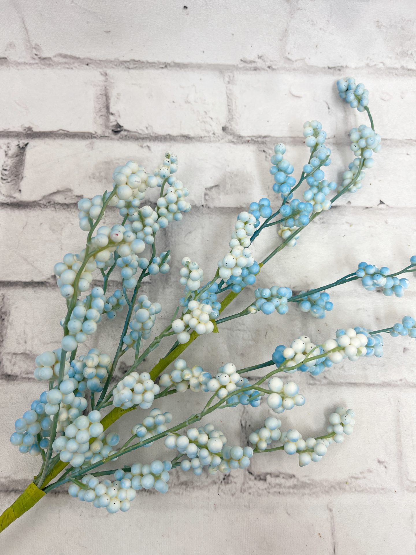 Light Blue and White Berry Stem - Kelea's Florals