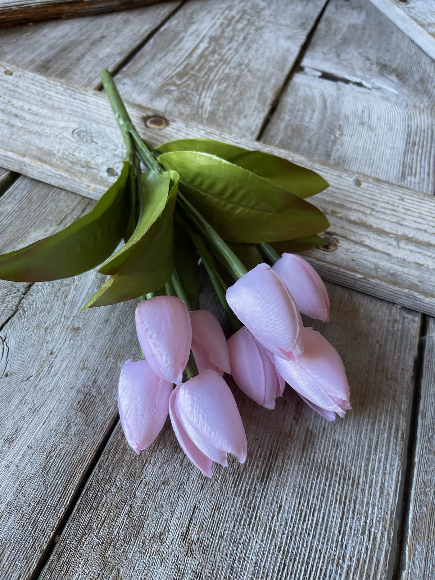 13" Light Pink Tulip Bush with 9 heads - Kelea's Florals