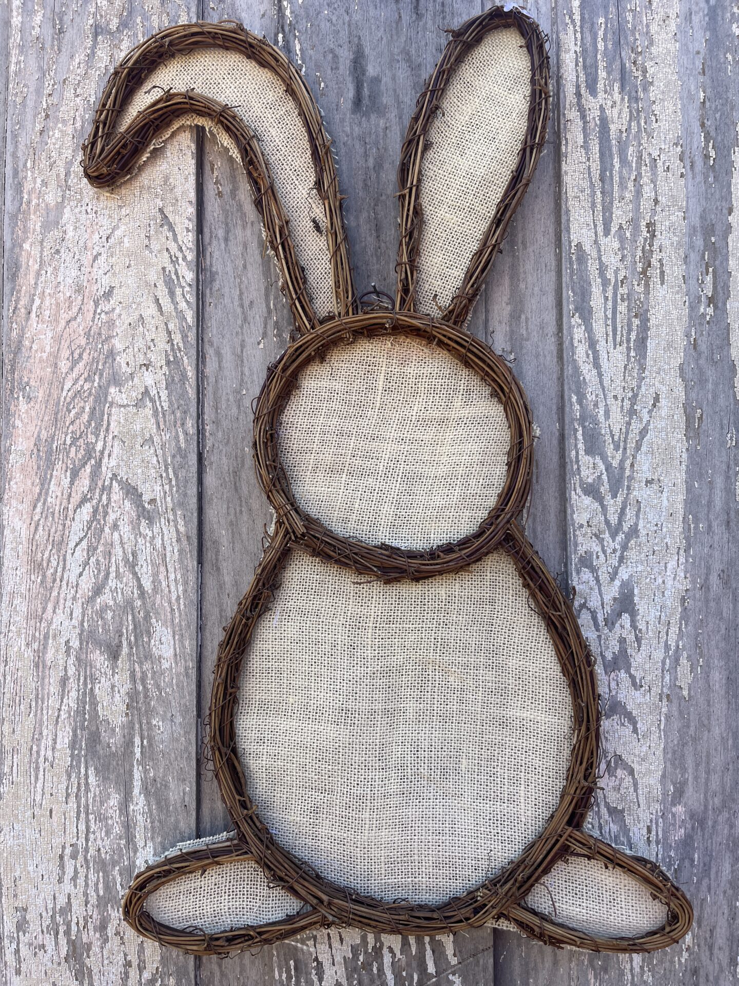 Twig Burlap Bunny Form Base - Kelea's Florals