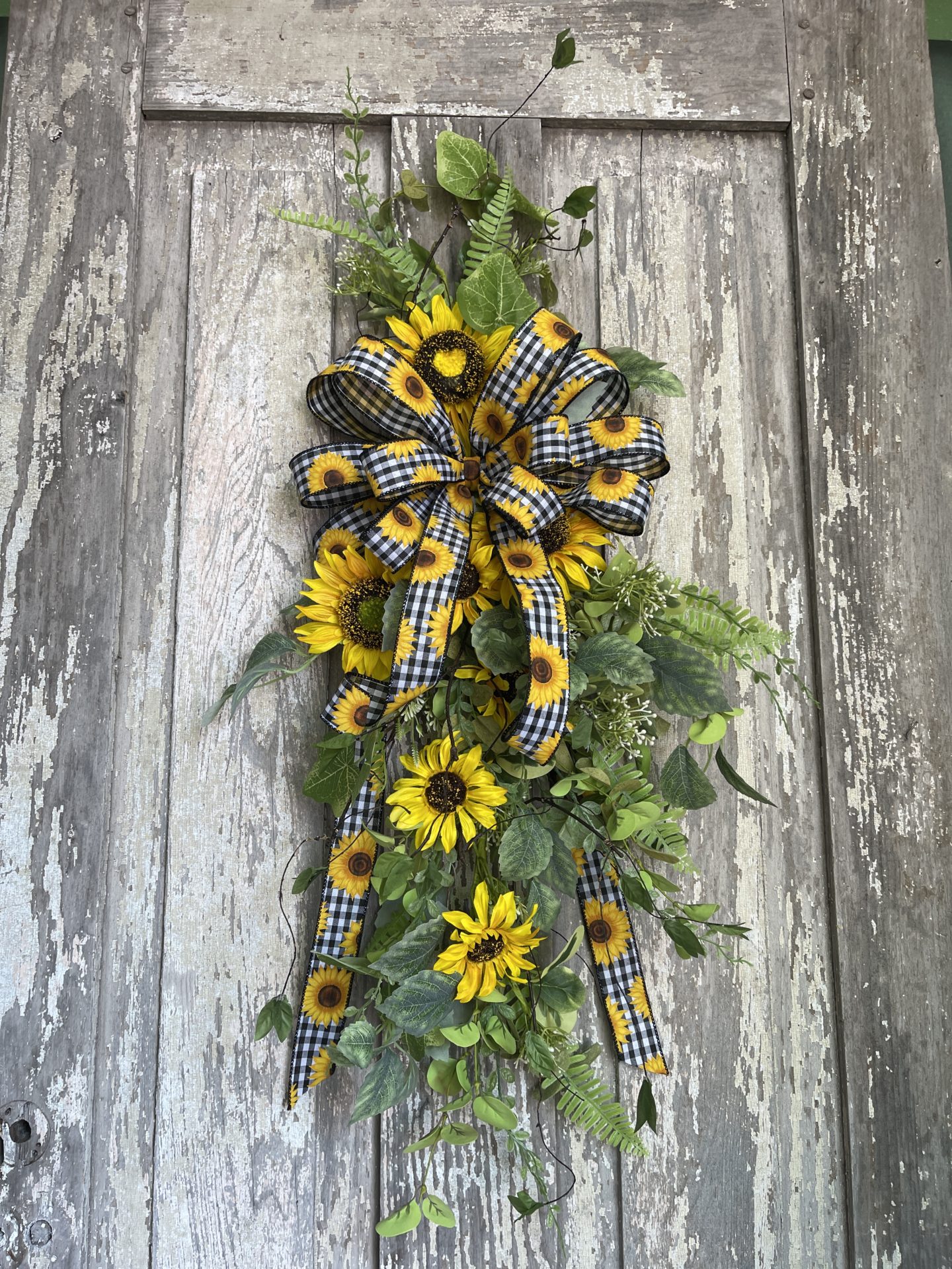 Sunflower Swag with Check Bow Supply List - Kelea's Florals