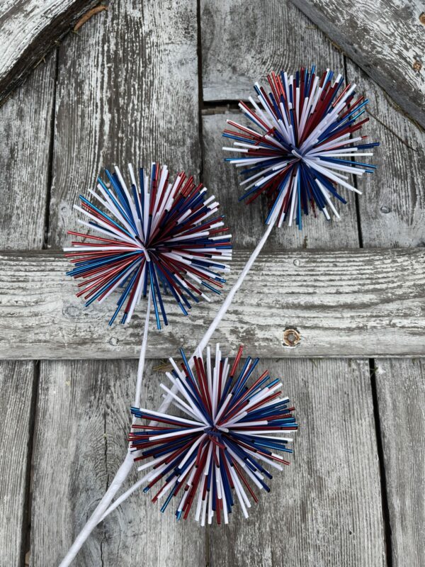 Red White Blue Fireworks Stem - Kelea's Florals