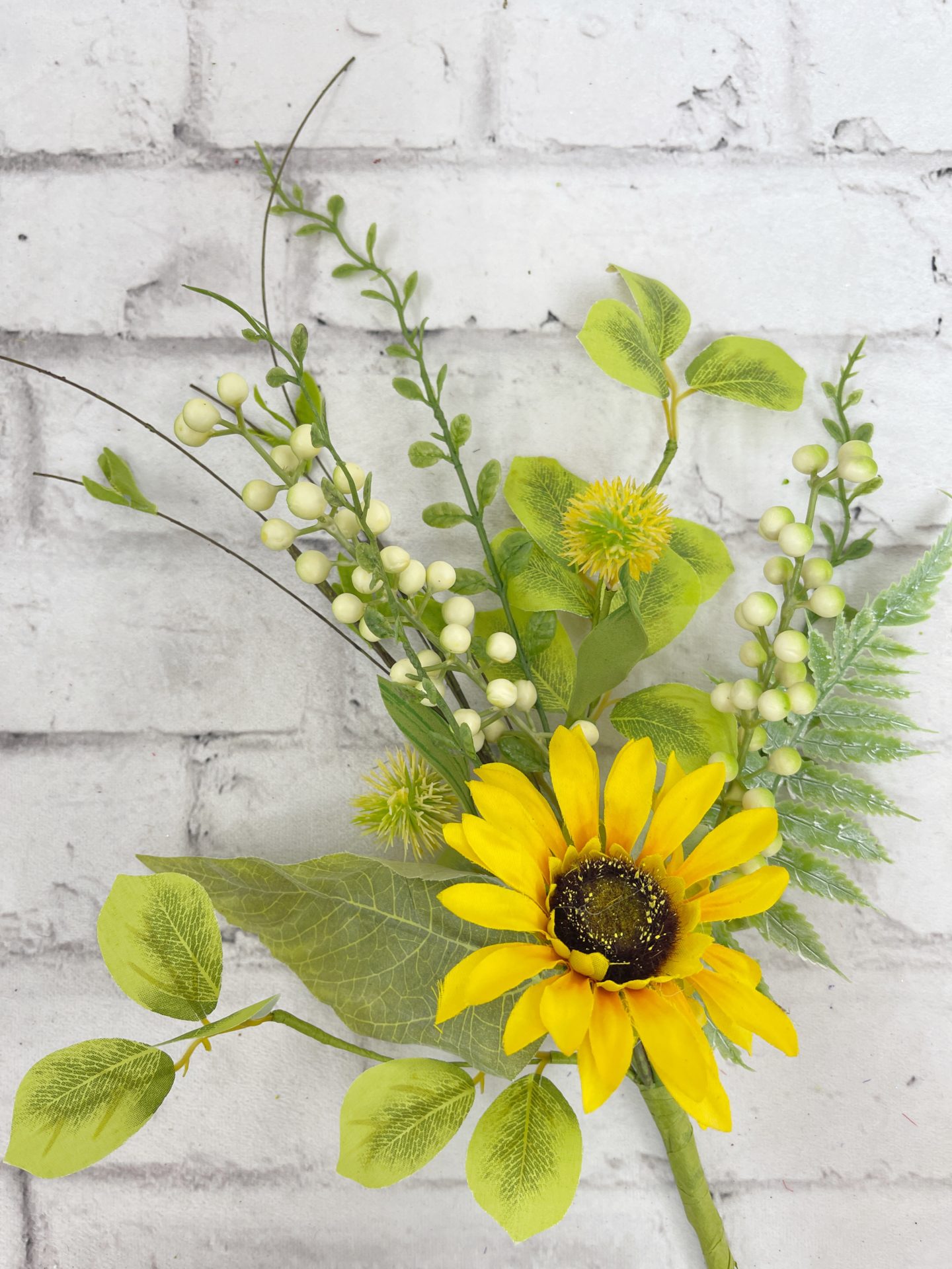 Yellow Sunflower with Greenery Stem - Kelea's Florals