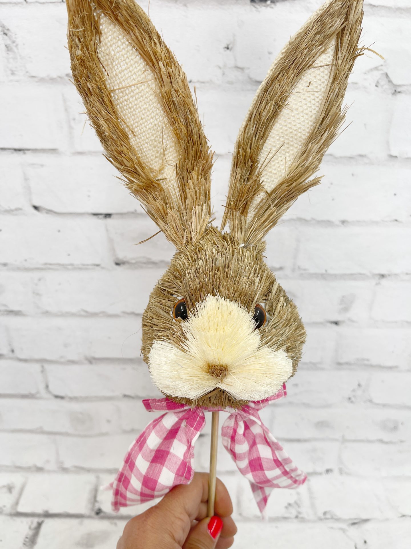 Pink Bunny Head with Bow - Kelea's Florals