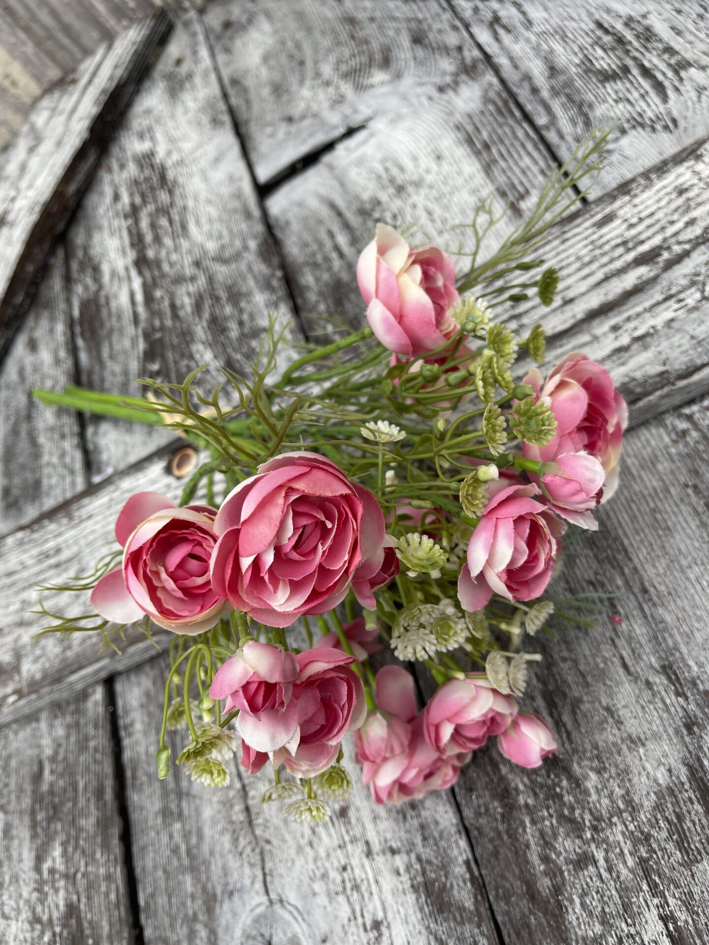 14" Mini Boho Mauve Cream Rose Bundle Bush - Kelea's Florals