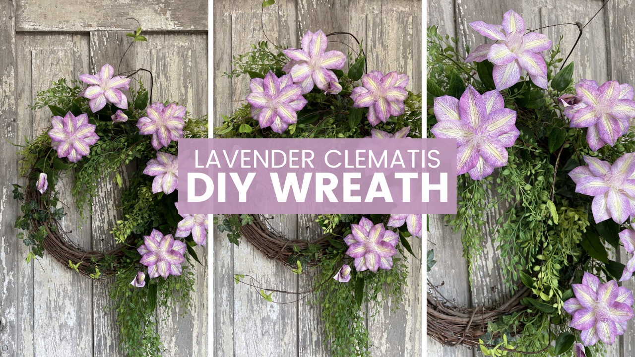 Lavender Clematis Wreath - Kelea's Florals