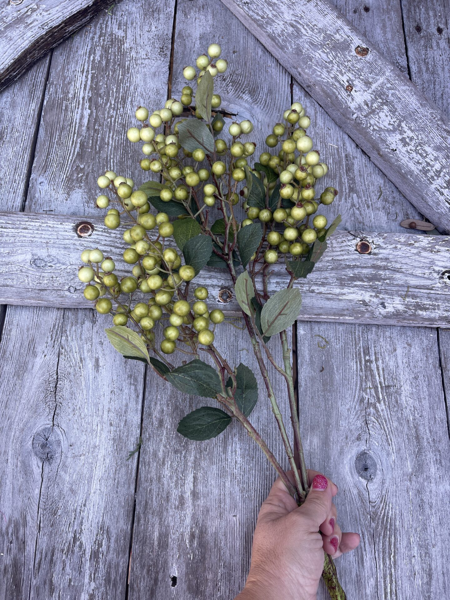 Green Berry and Leaves Stem - Kelea's Florals
