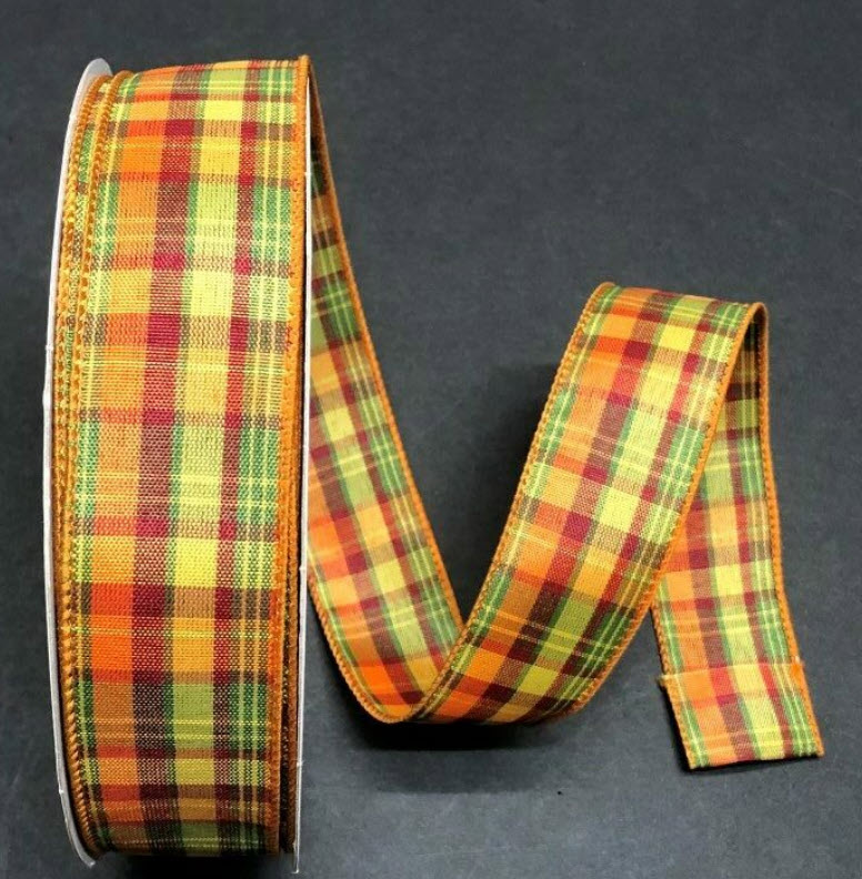 1.5" Old School Fall Plaid Ribbon 50 Yard Roll - Kelea's Florals