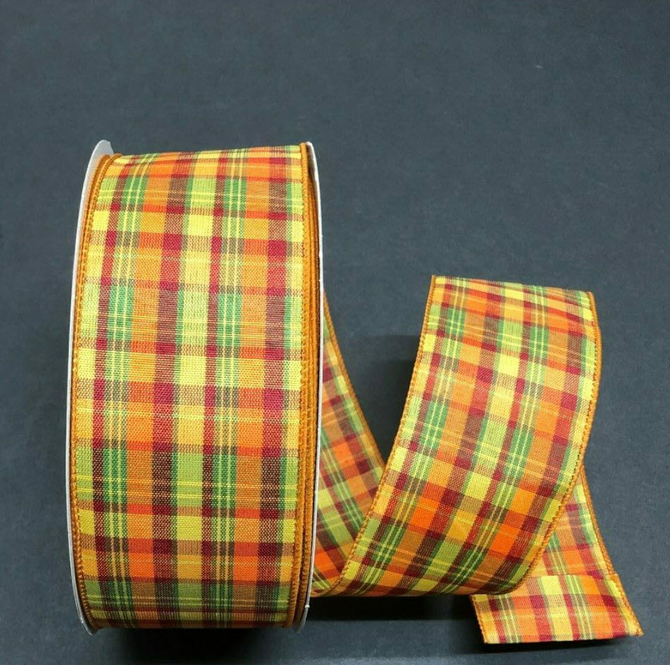 2.5" Old School Fall Plaid Ribbon 50 Yard Roll - Kelea's Florals