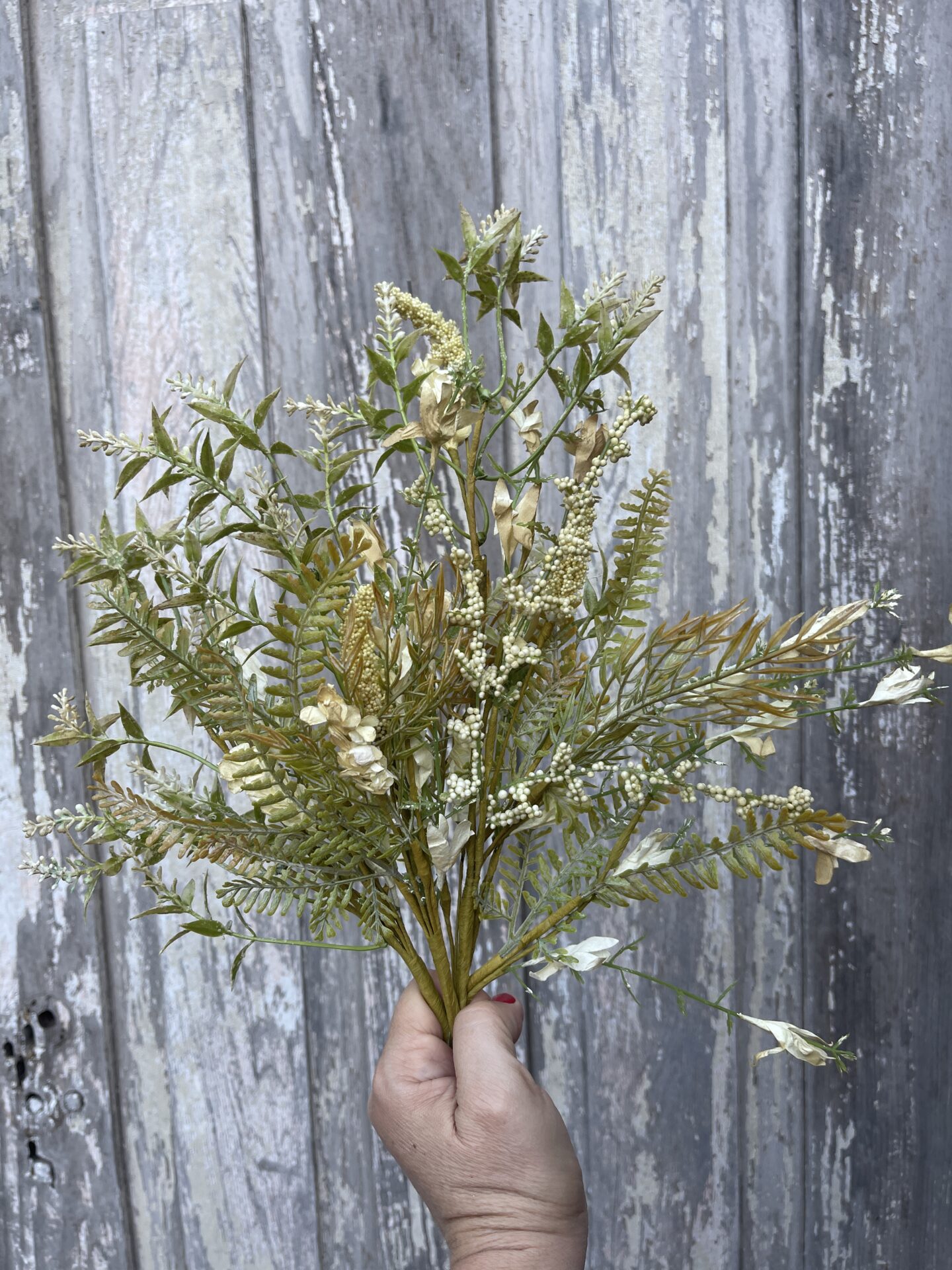 Beige Fern and Heather Spray - Kelea's Florals
